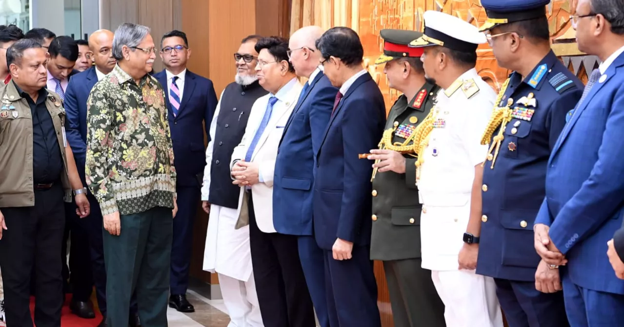 President Mohammed Shahabuddin returns home from Singapore